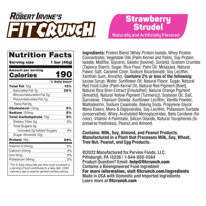 FITCRUNCH Strawberry Strudel, Benefiting Susan G. Komen (9ct Snack Siz